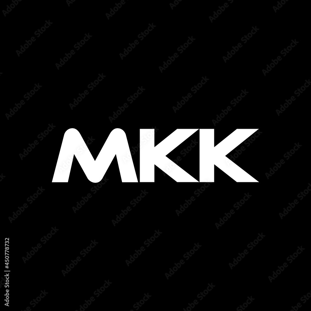 MKK letter logo design with black background in illustrator, vector ...