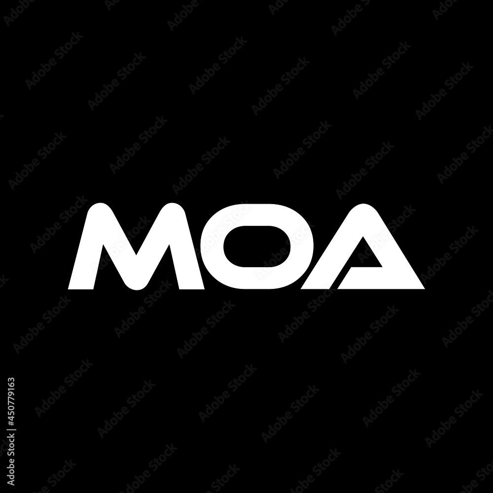 MOA letter logo design with black background in illustrator, vector ...
