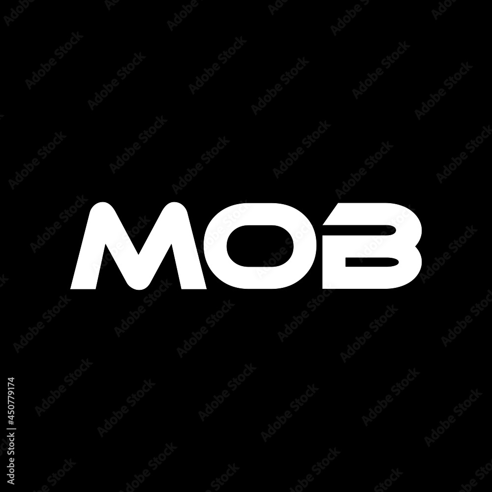 MOB letter logo design with black background in illustrator, vector ...