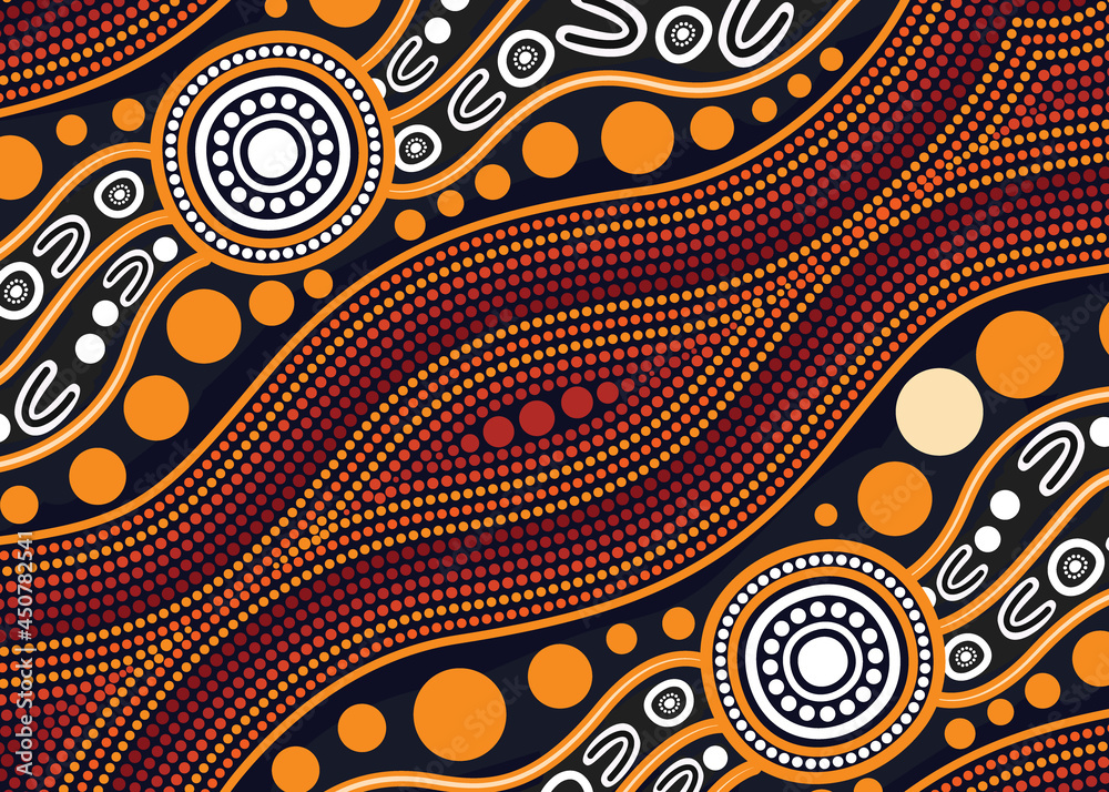 Aboriginal dot background design Stock Vector | Adobe Stock