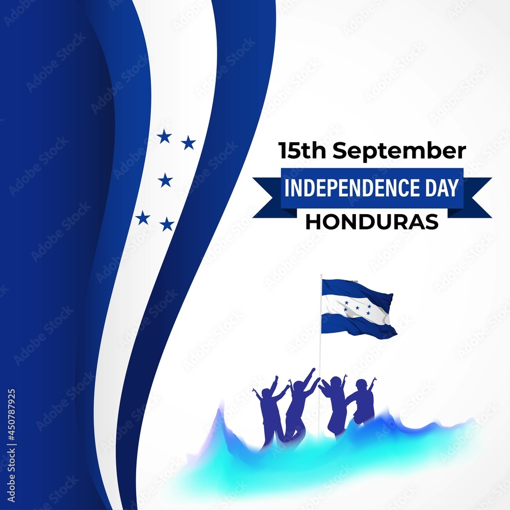 Vector illustration of happy independence day- Honduras Stock Vector ...