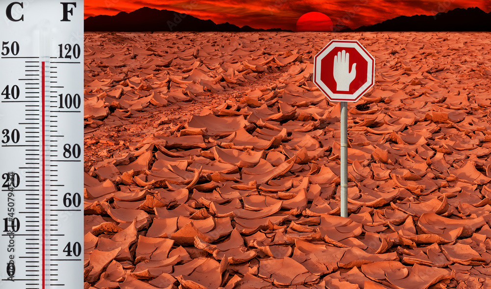 Conceptual collage image symbolizing a drastic climate changes on our ...