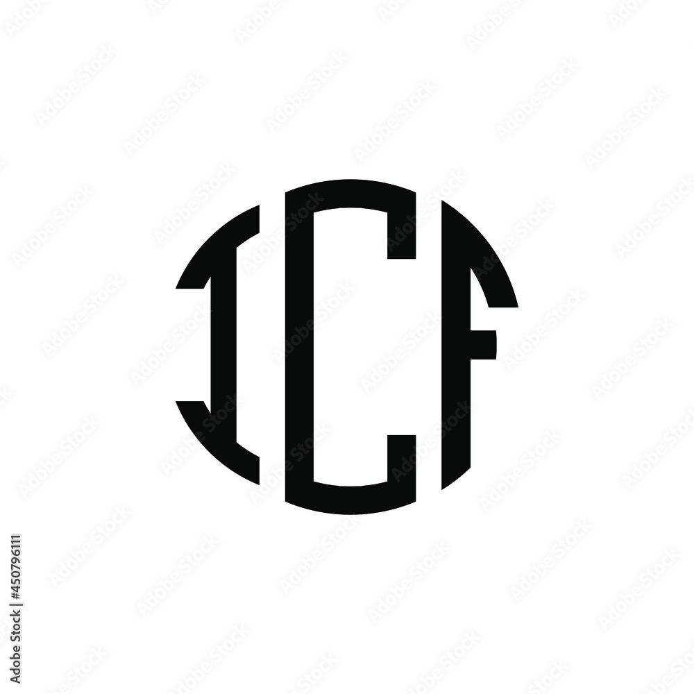 Vecteur Stock ICF letter logo design. ICF modern letter logo with black background. ICF creative ...