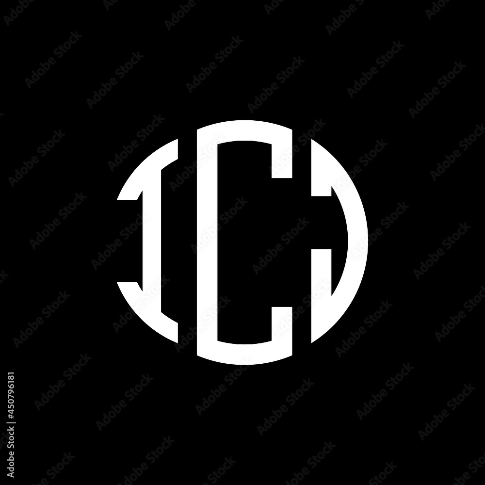 ICJ letter logo design. ICJ modern letter logo with black background ...