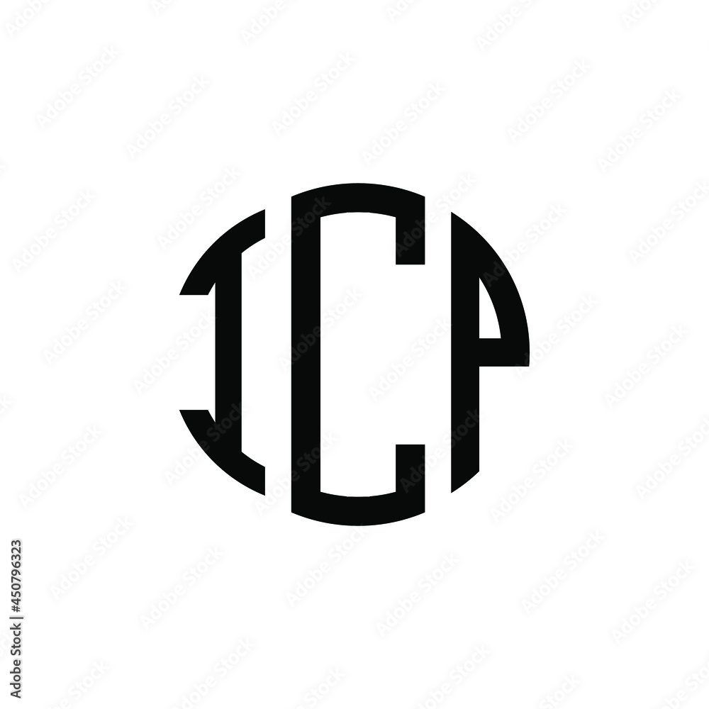 ICP letter logo design. ICP modern letter logo with black background ...