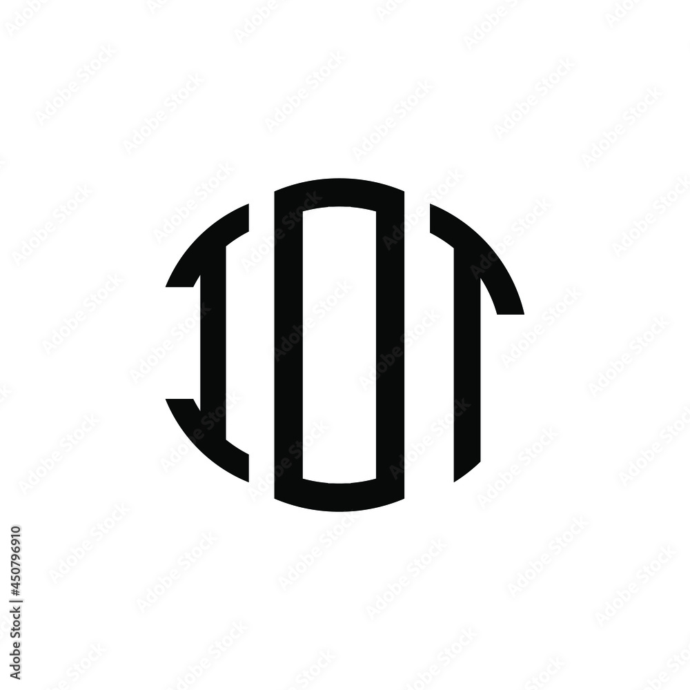 IOT letter logo design. IOT modern letter logo with black background ...