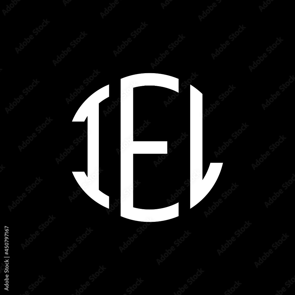 IEL letter logo design. IEL modern letter logo with black background ...