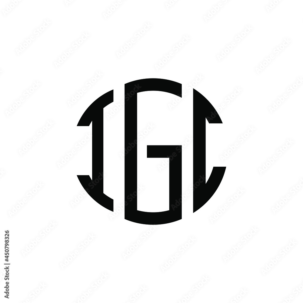 IGC letter logo design. IGC modern letter logo with black background ...