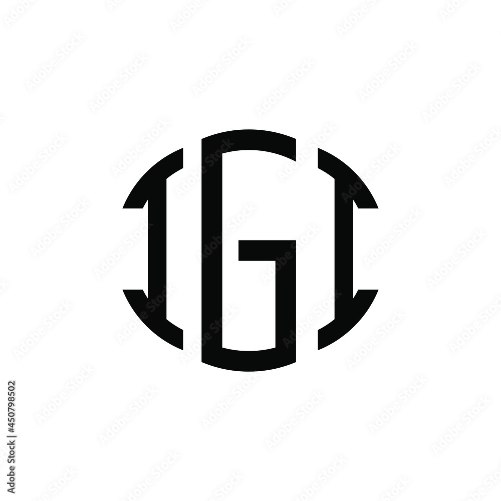 IGI letter logo design. IGI modern letter logo with black background ...