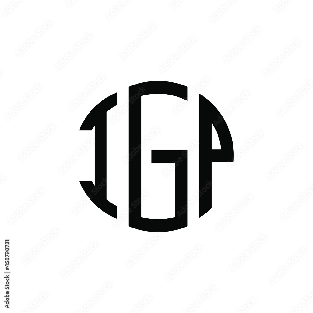 IGP letter logo design. IGP modern letter logo with black background ...