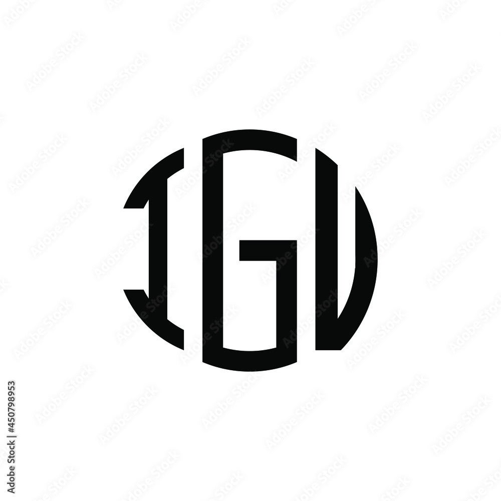 IGU letter logo design. IGU modern letter logo with black background ...