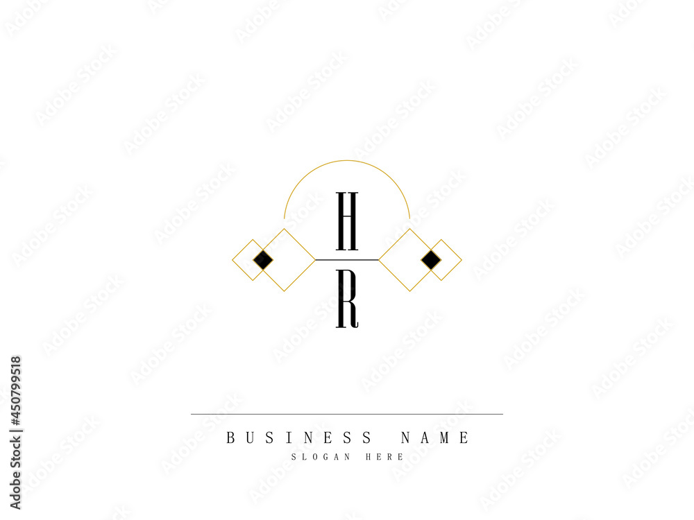 Letter HR Logo, Diamond hr Logo Template with Creative Line Art Concept ...