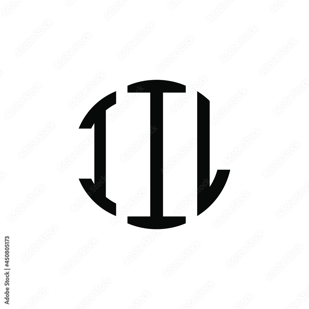 IIL letter logo design. IIL modern letter logo with black background ...