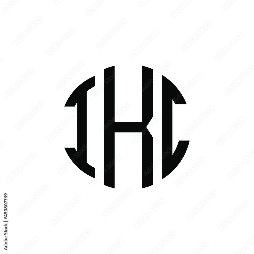 IKC letter logo design. IKC modern letter logo with black background ...