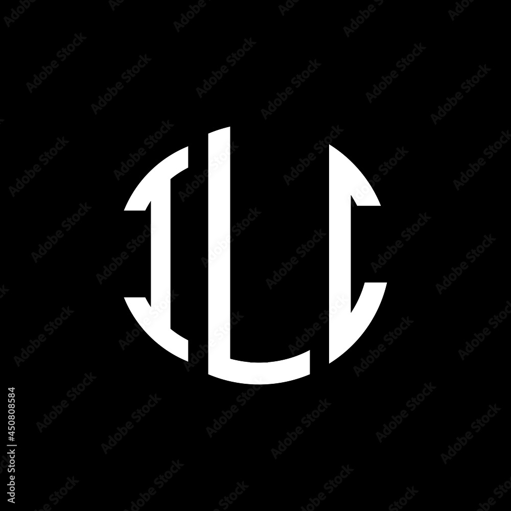 ILC letter logo design. ILC modern letter logo with black background ...