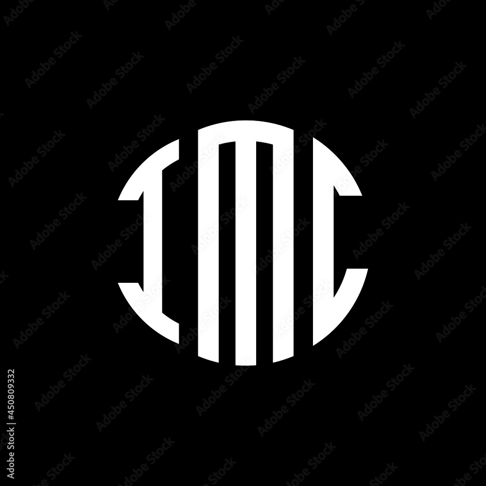 IMC letter logo design. IMC modern letter logo with black background ...