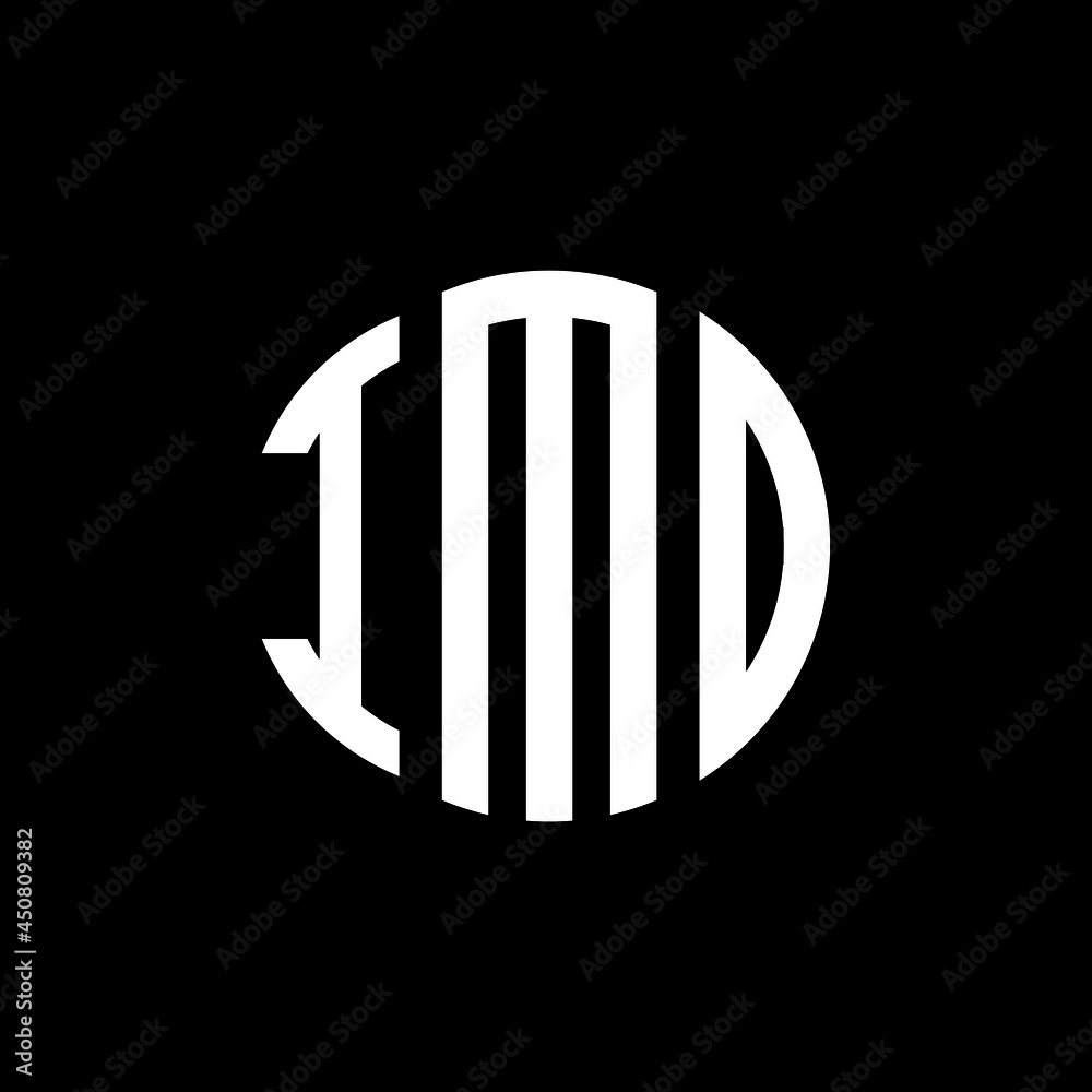 IMD letter logo design. IMD modern letter logo with black background ...