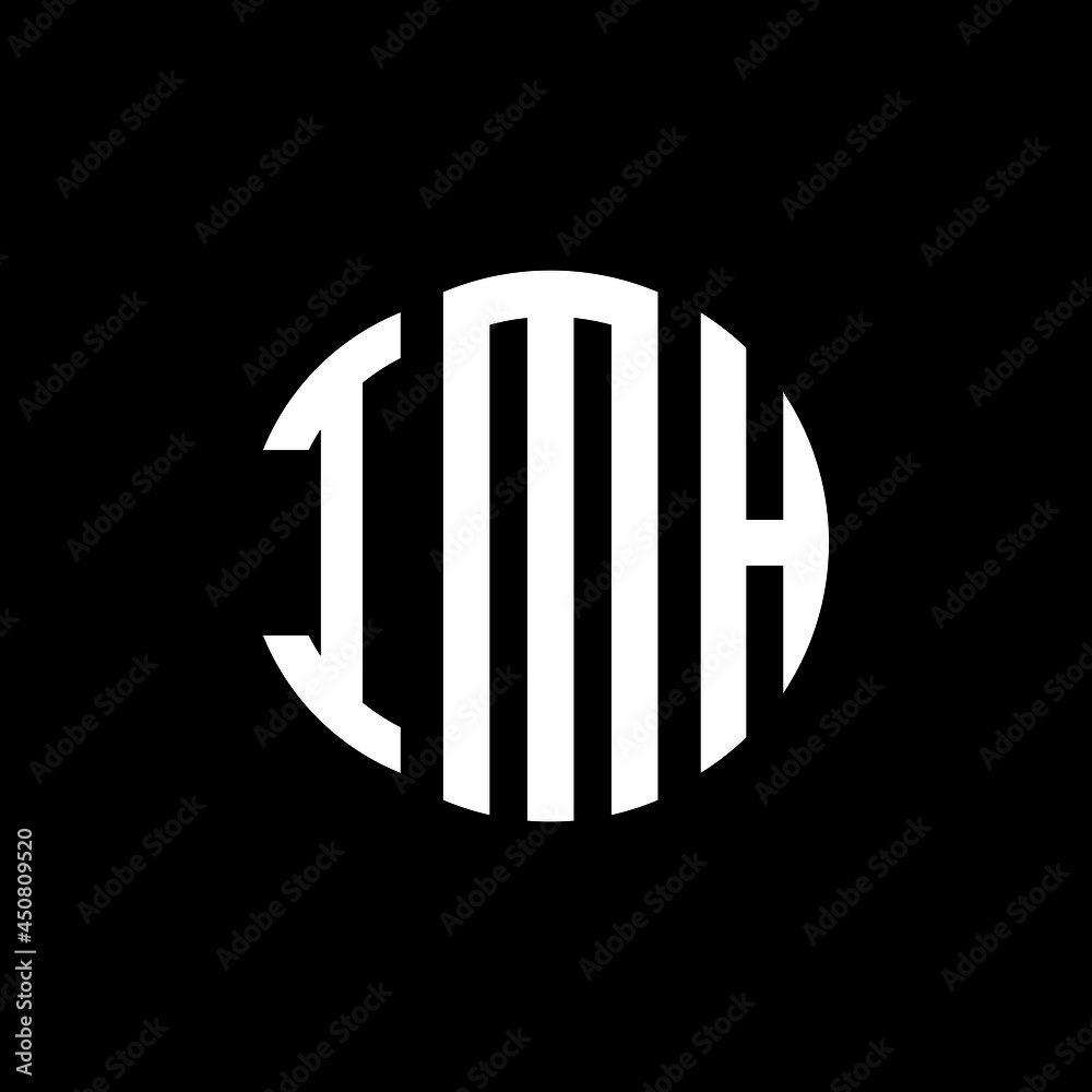 IMH letter logo design. IMH modern letter logo with black background ...