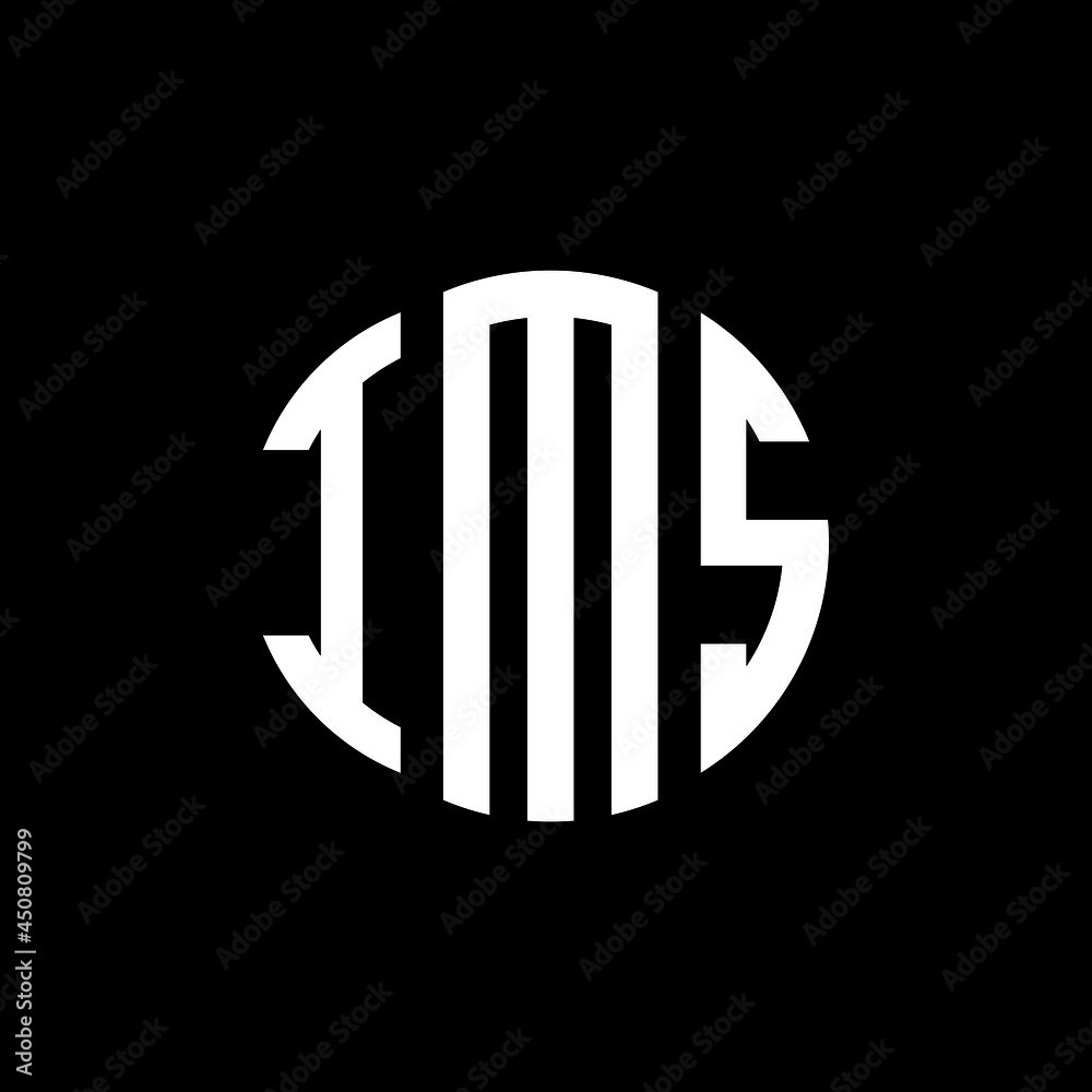 IMS letter logo design. IMS modern letter logo with black background ...