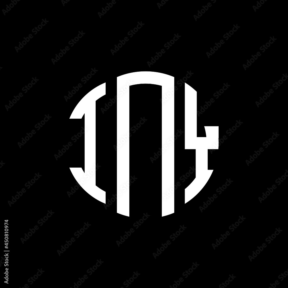 INY letter logo design. INY modern letter logo with black background ...