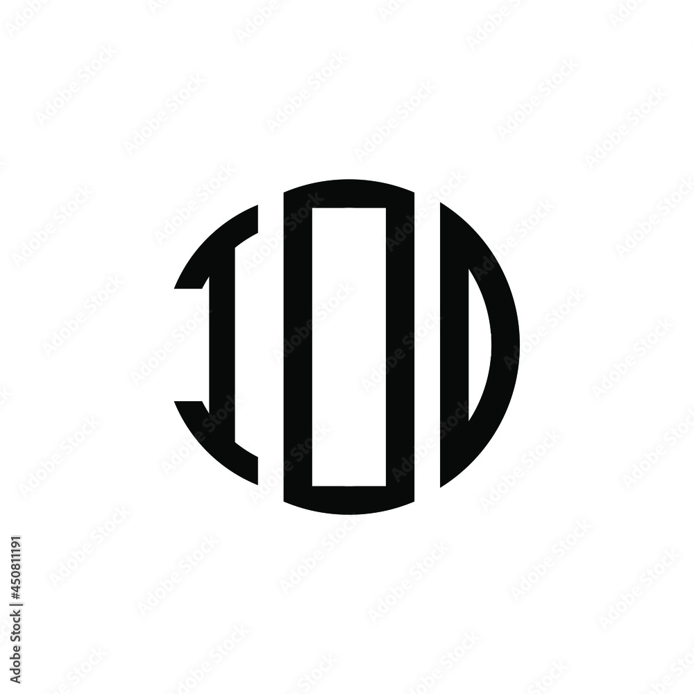 IOD letter logo design. IOD modern letter logo with black background ...