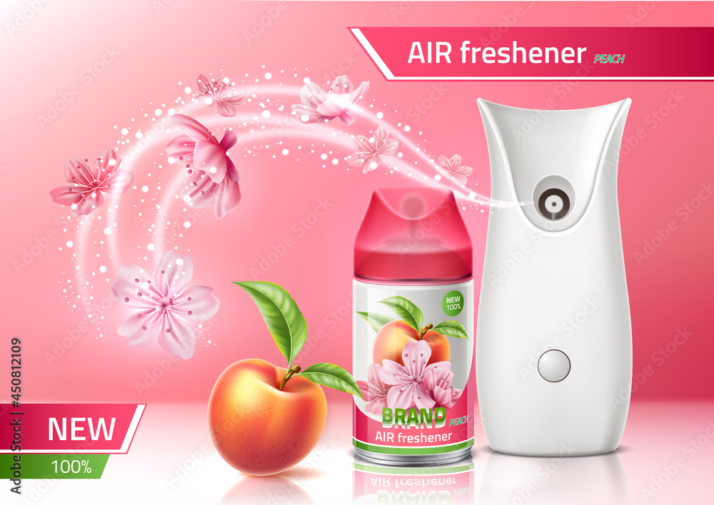 Vector realistic air freshener spray ad mock up Stock Vector | Adobe Stock