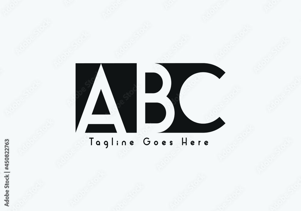 ABC font vector logo with tagline Stock Vector | Adobe Stock