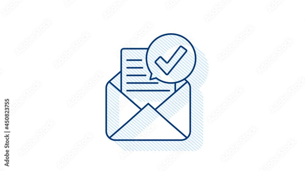 Office icon. Web icon set. Office envelope with check mark, great ...