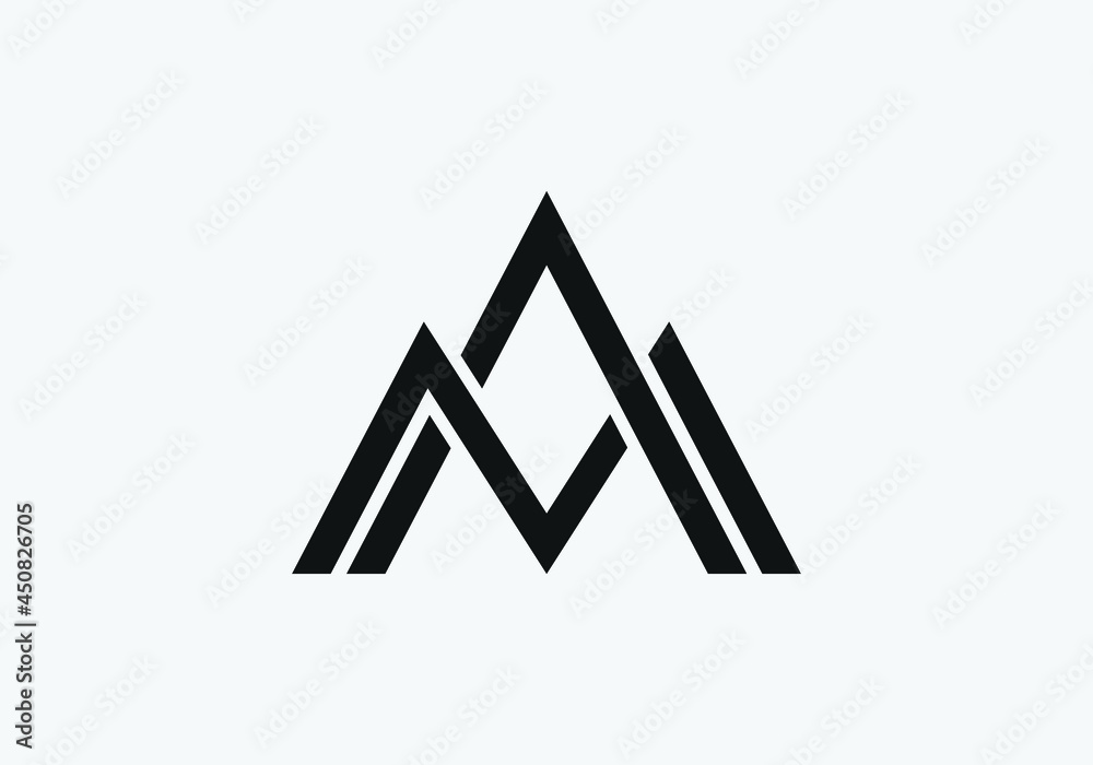 AM Letter logo Vector design. AM letter design. AM font type logo.AM ...