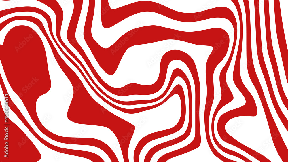 Vector graphic of red wavy lines pattern. Optical art, opart striped ...