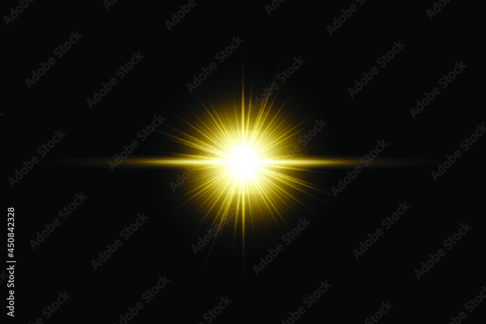 Yellow transparent background lens flares pack Stock Vector | Adobe Stock
