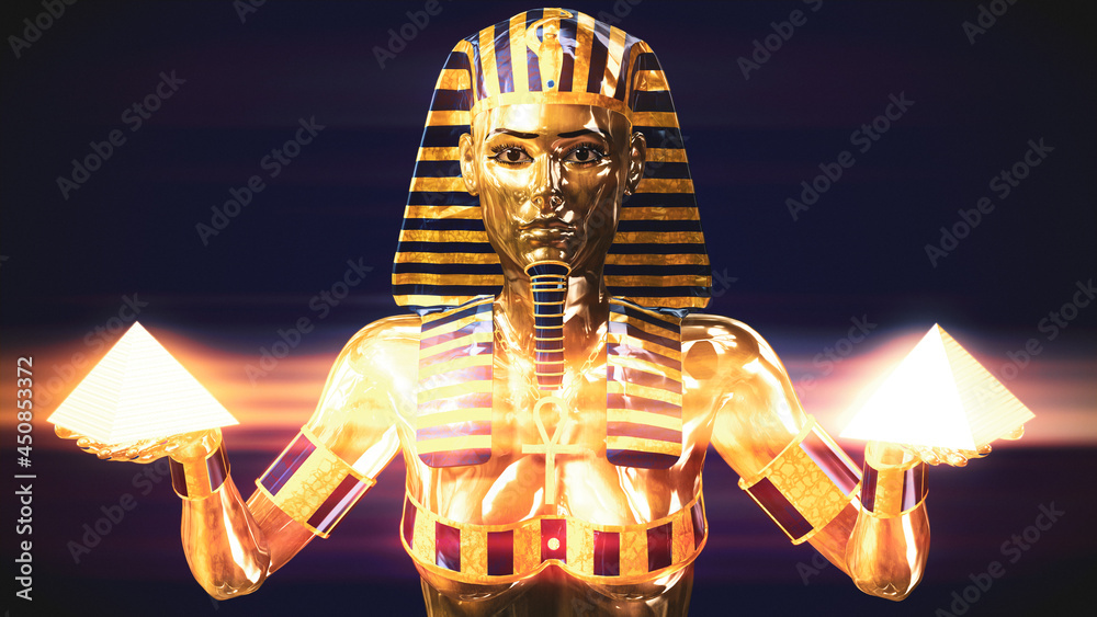 Pharaoh female - The Spirit of the Pharaohs - Pyramids - Egypt Stock ...