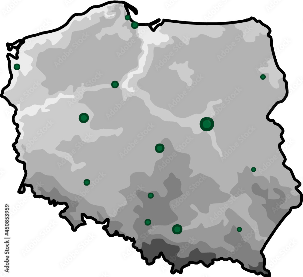 Poland mountains map