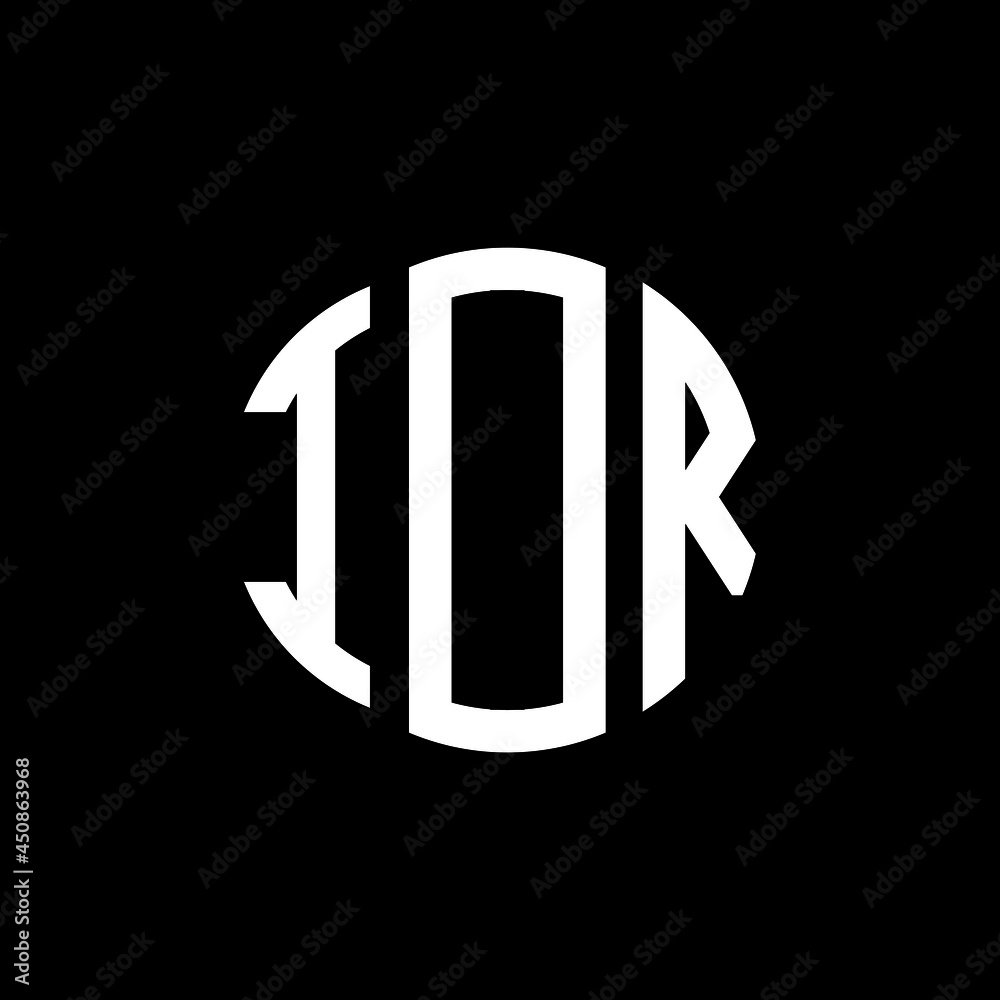 IOR letter logo design. IOR modern letter logo with black background ...