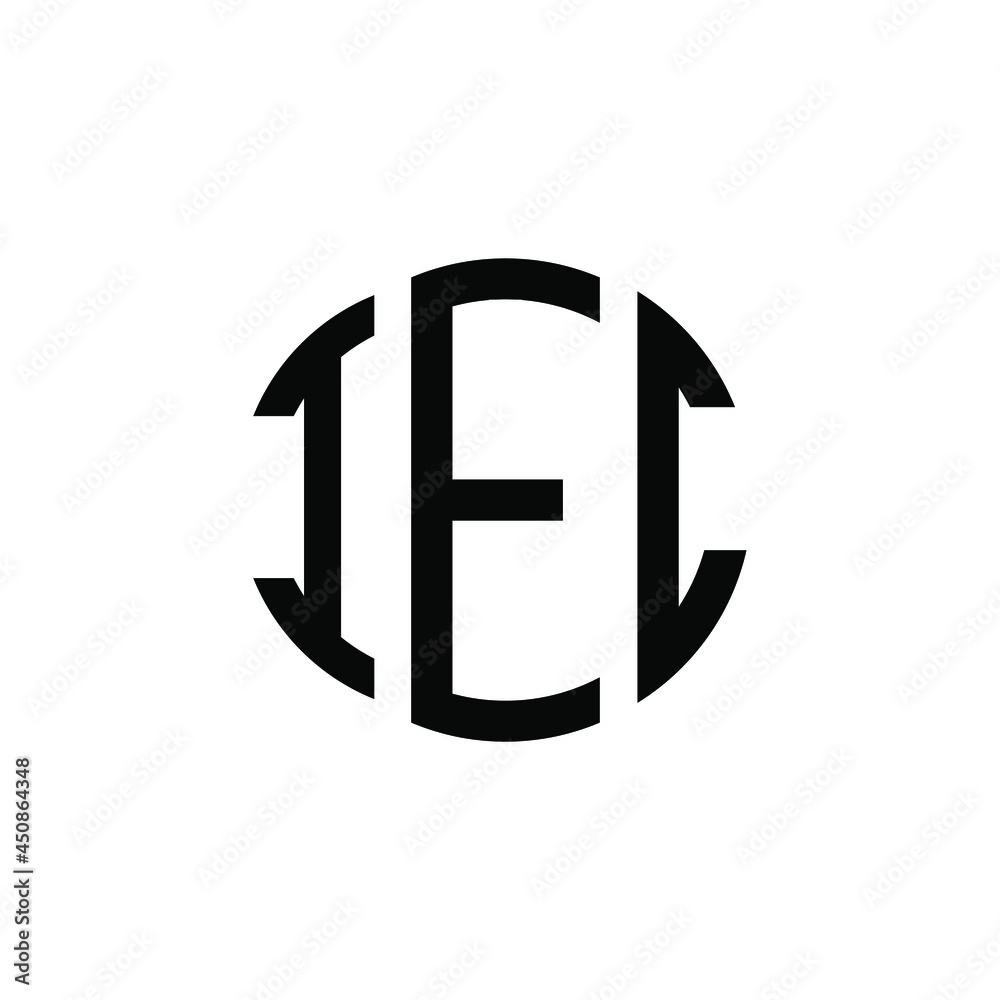 IEC letter logo design. IEC modern letter logo with black background ...