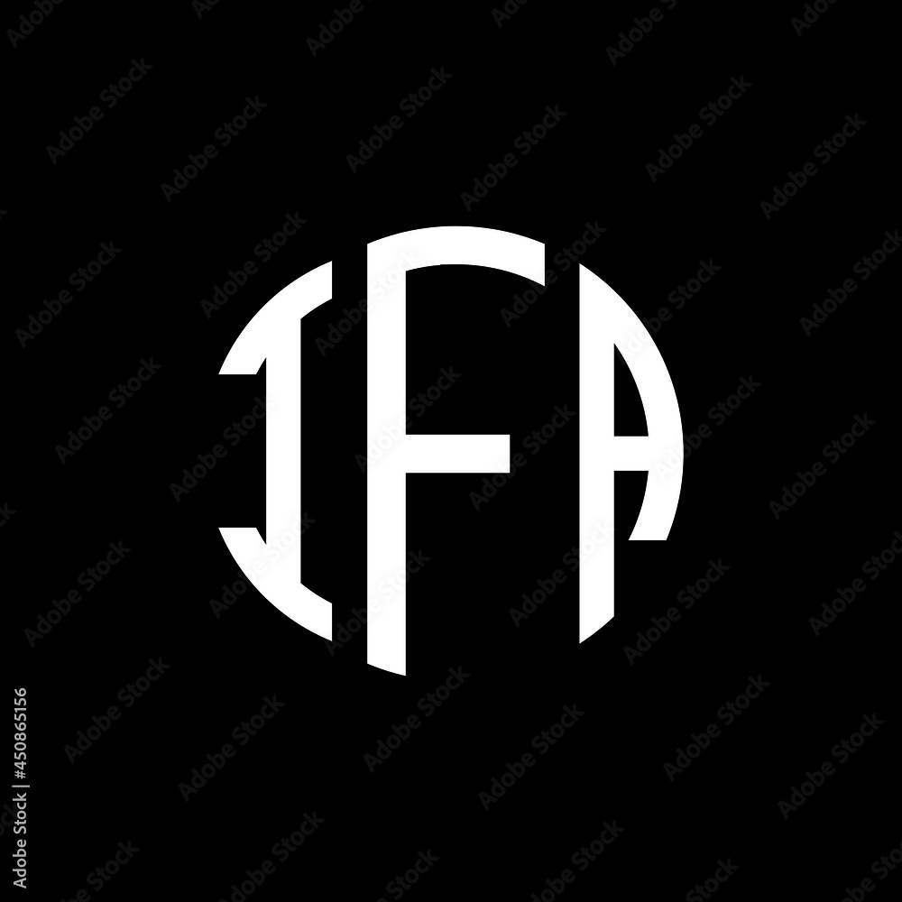 IFA letter logo design. IFA modern letter logo with black background ...