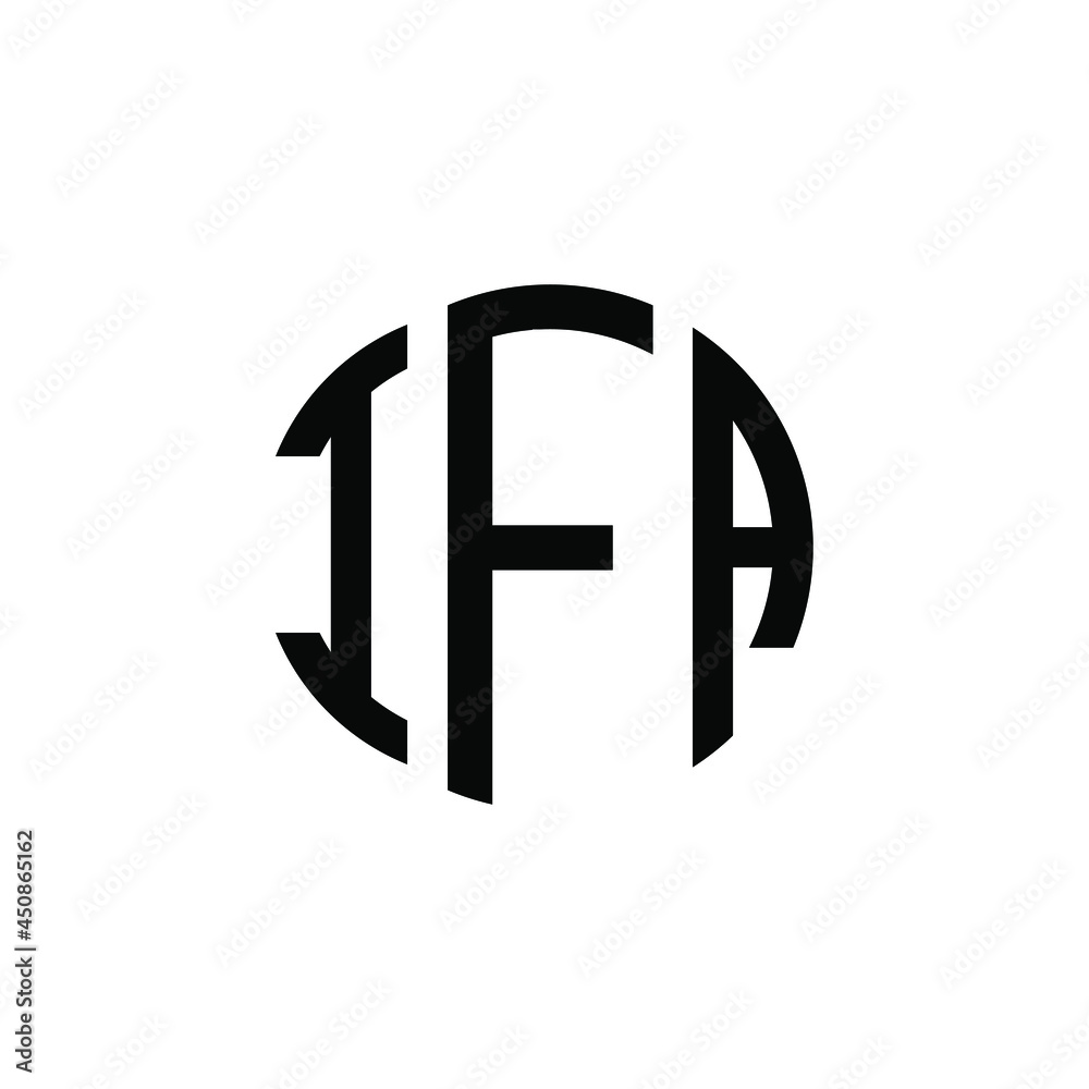 IFA letter logo design. IFA modern letter logo with black background ...