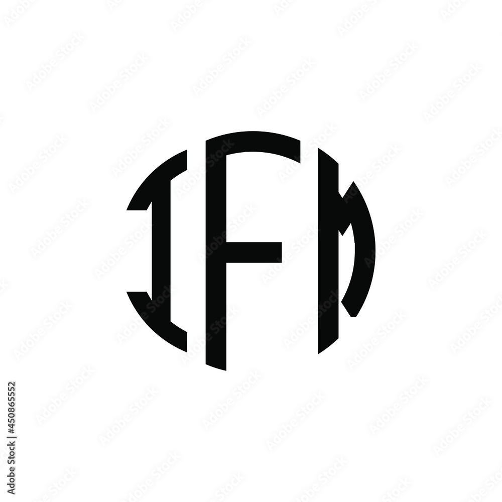 IFM letter logo design. IFM modern letter logo with black background ...
