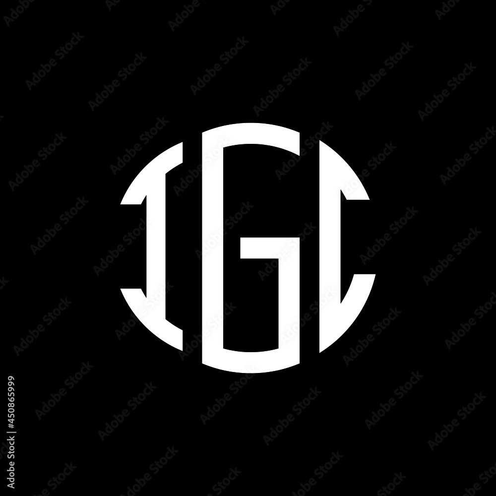 IGC letter logo design. IGC modern letter logo with black background ...