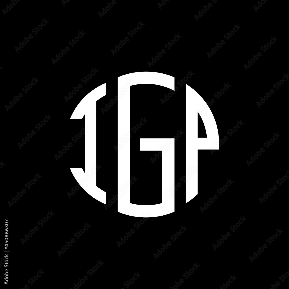 IGP letter logo design. IGP modern letter logo with black background ...