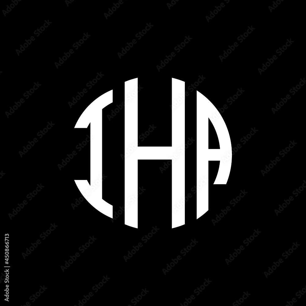 Vecteur Stock IHA letter logo design. IHA modern letter logo with black ...