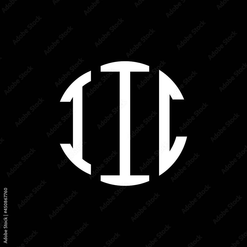IIC letter logo design. IIC modern letter logo with black background ...