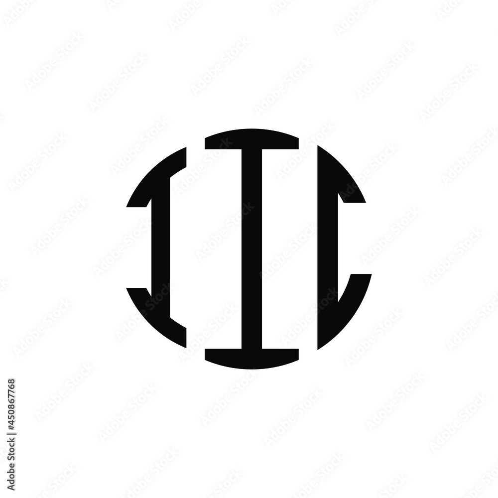 IIC letter logo design. IIC modern letter logo with black background ...