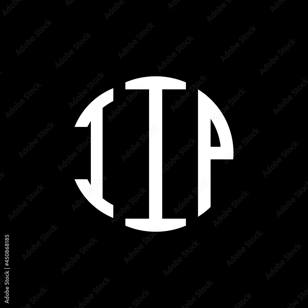 IIP letter logo design. IIP modern letter logo with black background ...