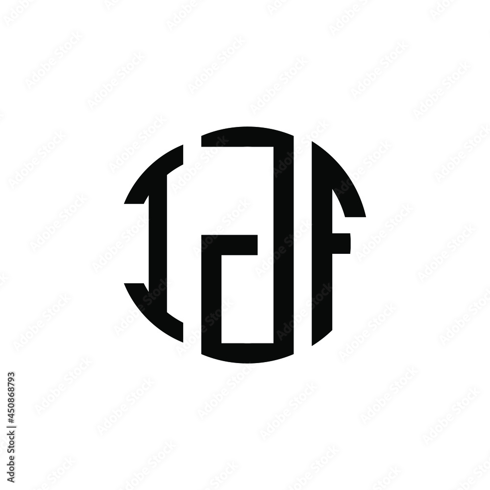 IJF letter logo design. IJF modern letter logo with black background ...