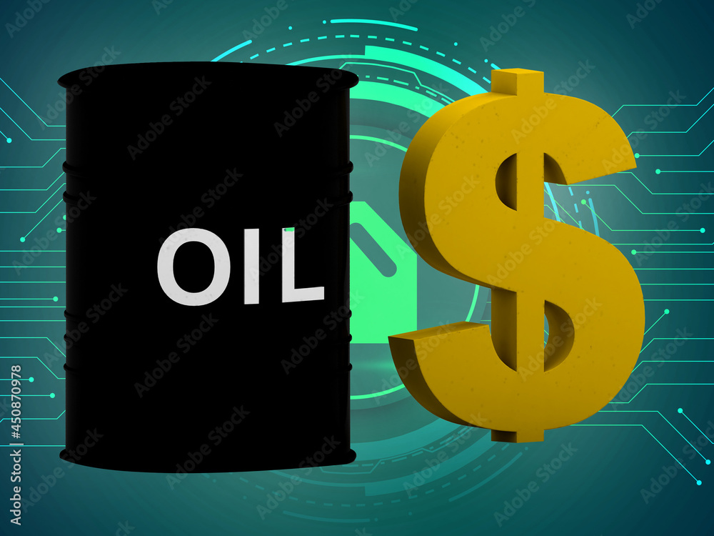 Oil Barrel and Dollar Sign , This is a 3d Rendered Computer Generated ...