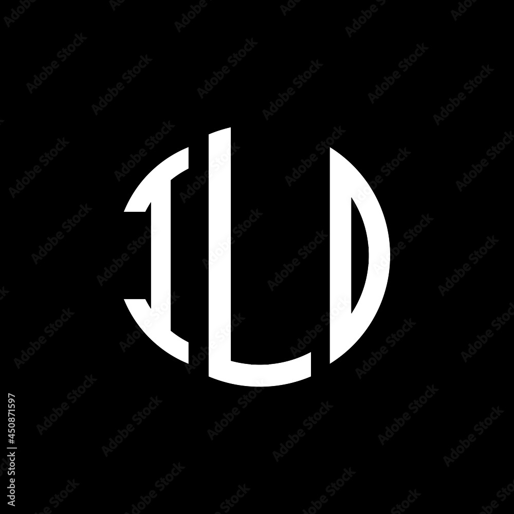 ILO letter logo design. ILO modern letter logo with black background ...