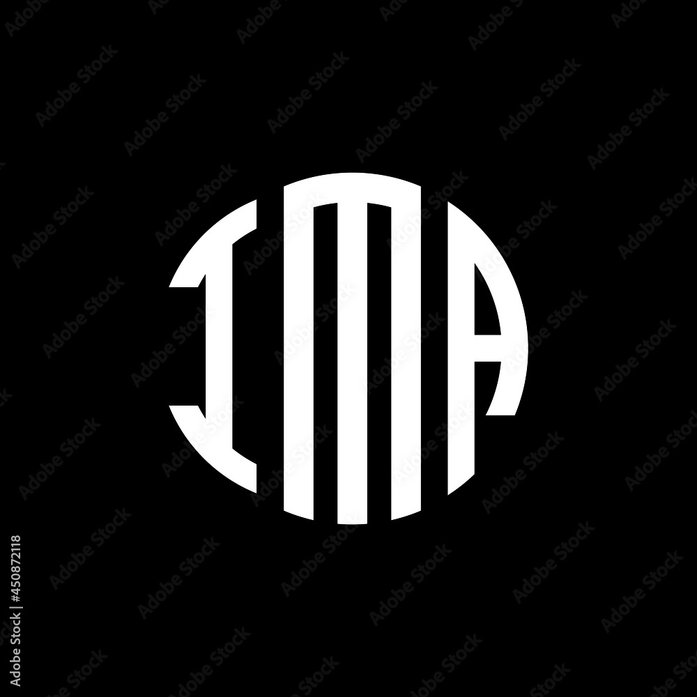 IMA letter logo design. IMA modern letter logo with black background ...