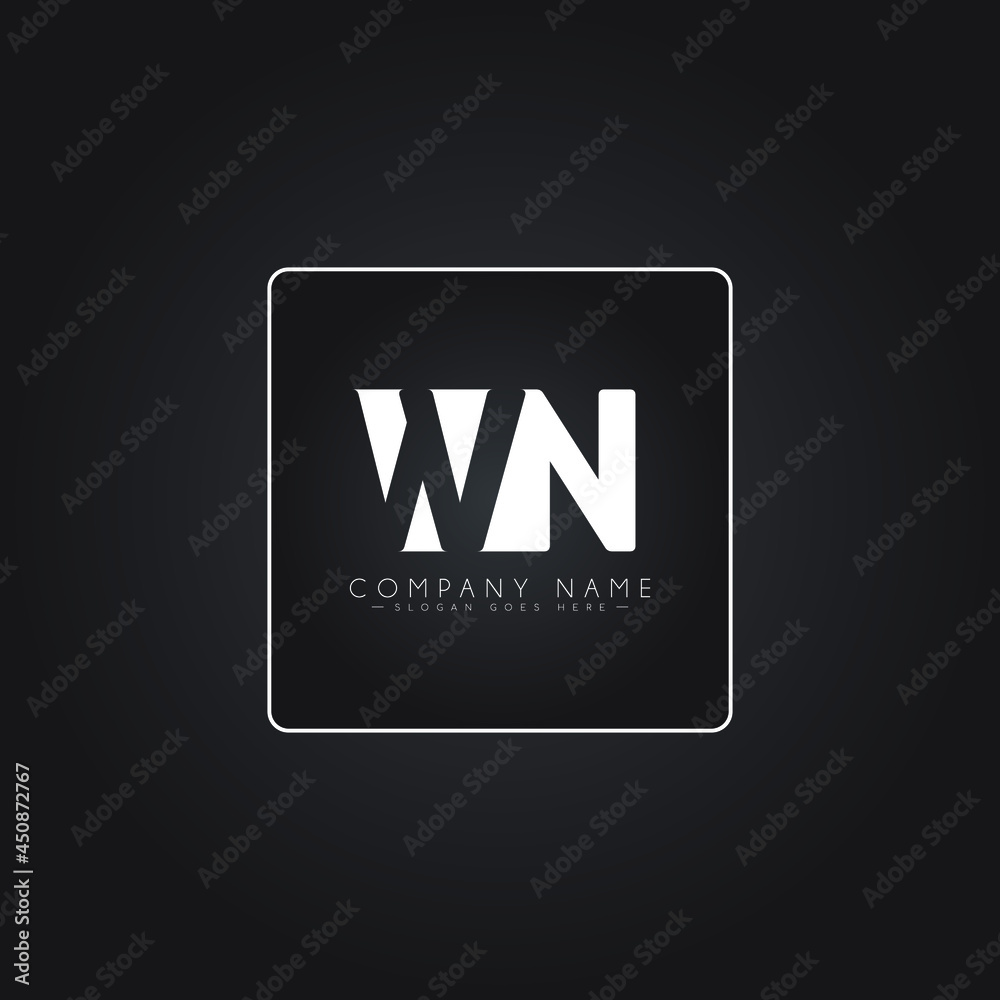 Initial Letter WN Logo - Simple Business Logo for Alphabet W and N ...