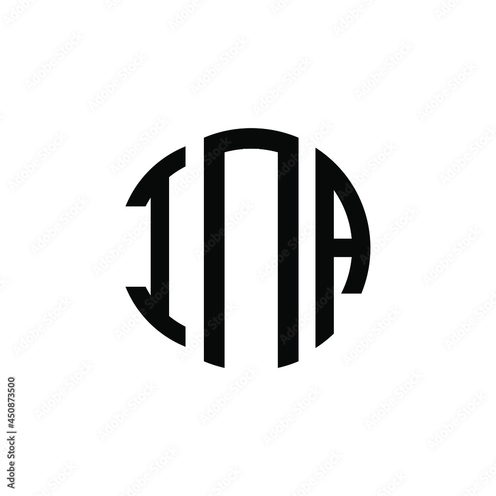 Vecteur Stock INA letter logo design. INA modern letter logo with black ...